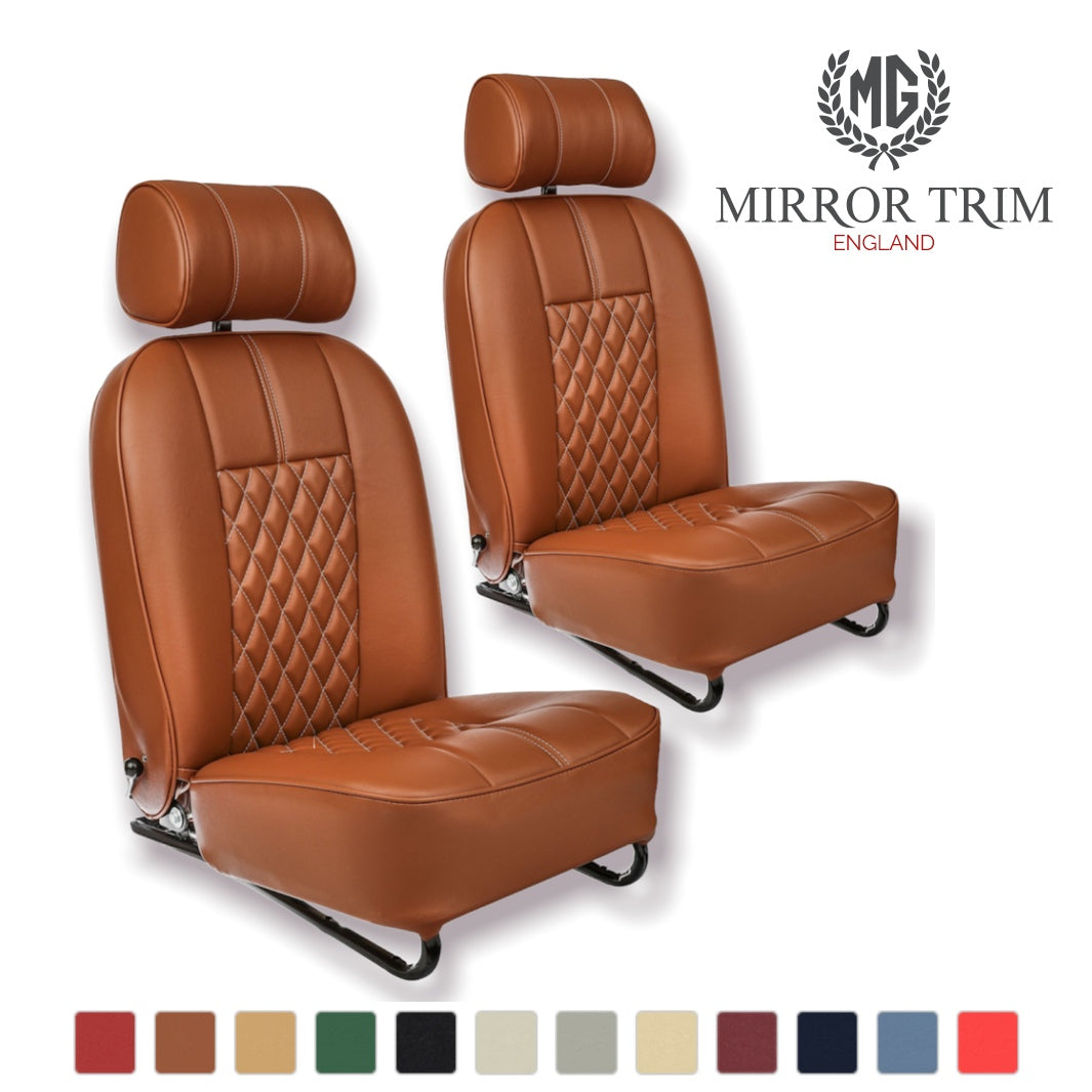 MGB C GT Seat Cover Kit Diamond Stitch Mirror Trim